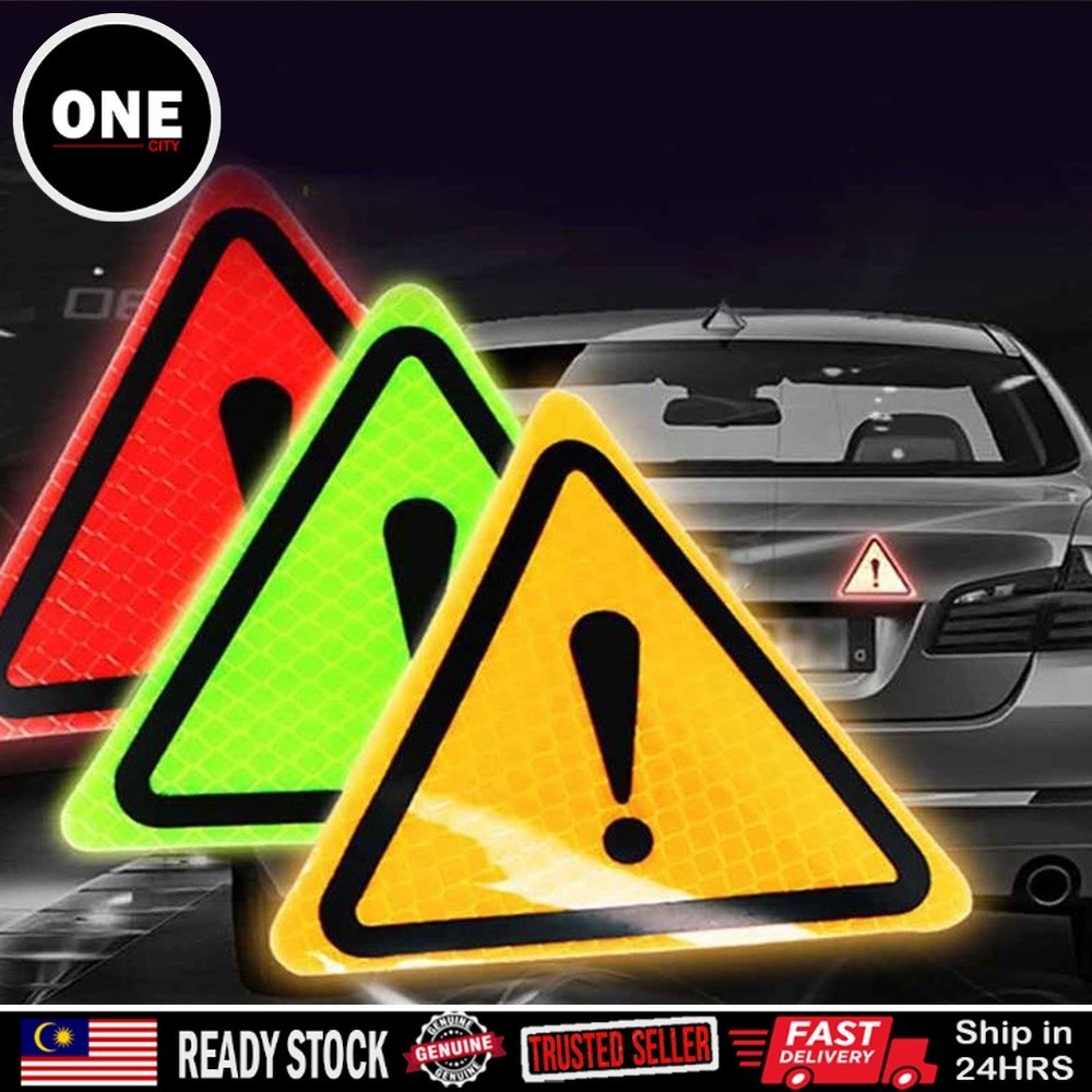 Triangle reflective stickers hazard sign rear warning sign reflective ...