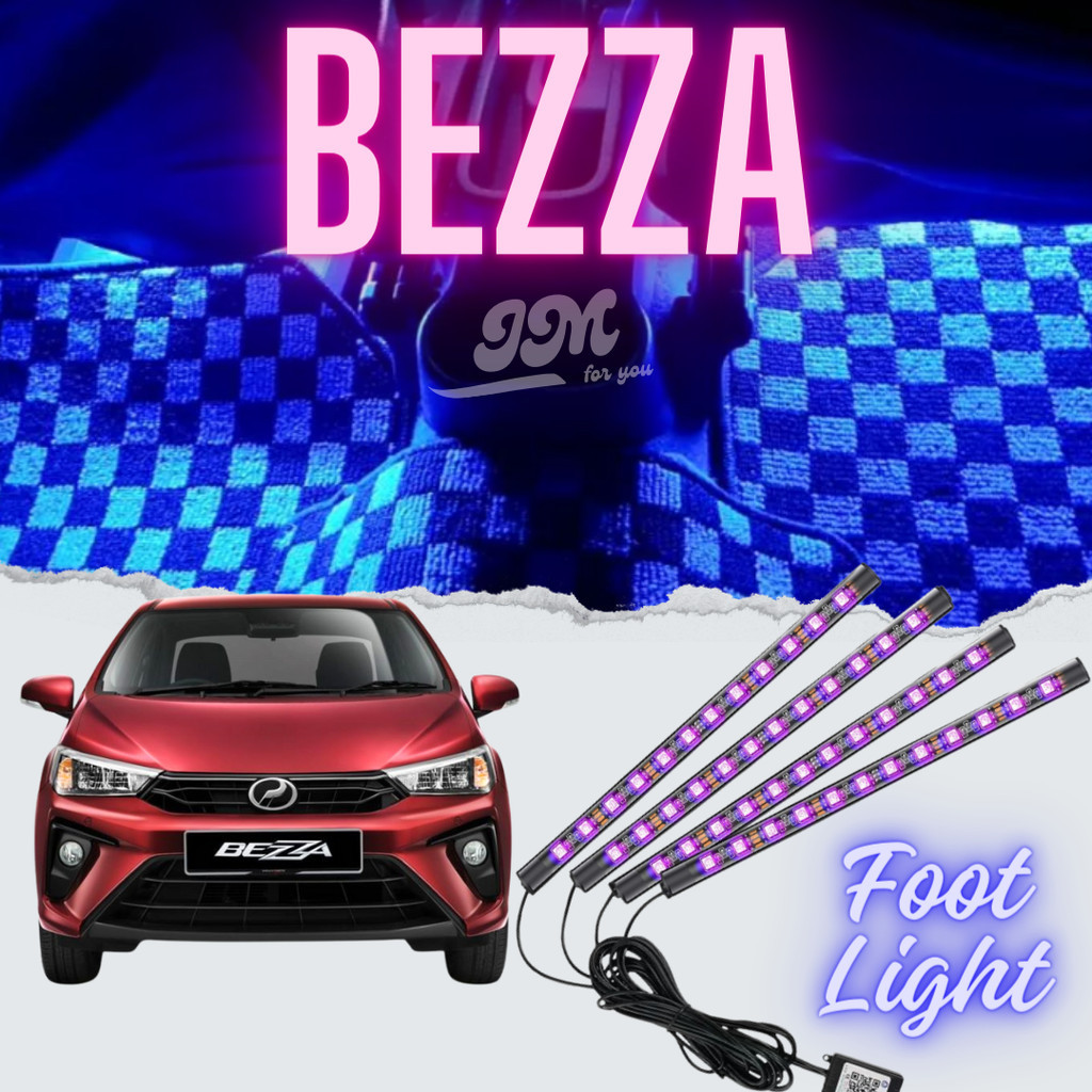 BEZZA LED FOOT LIGHT RGB Floor Ambient Light Lampu Kaki Kereta Interior ...