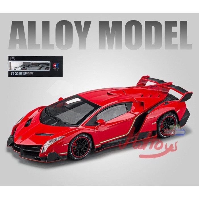 MERAH Diecast Miniature Chezhi Lamborghini Veneno Car Toy Collection ...