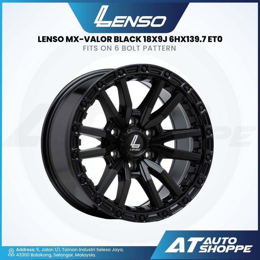 Lenso MX-Valor - Matte Black 18x9 ET0 6x139.7 (1 Piece) | Shopee Malaysia