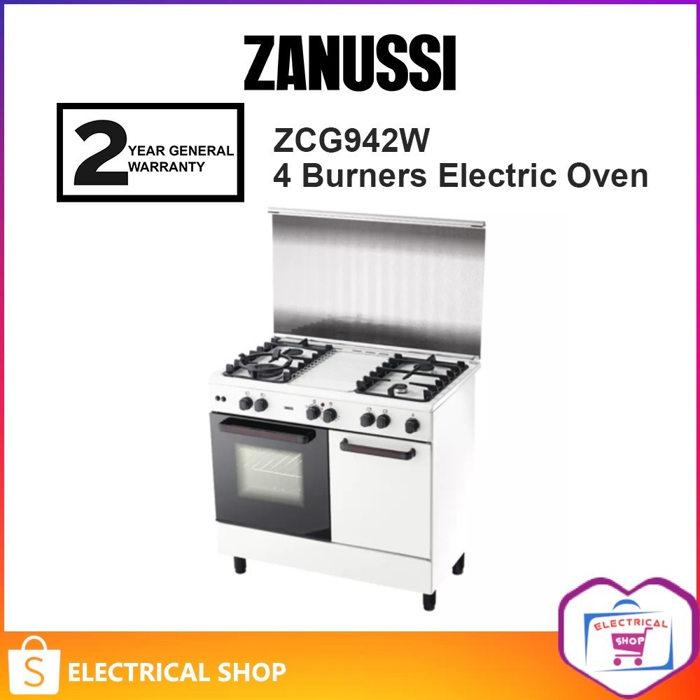 Zanussi 62L 4 Gas Burner with Electric Oven Cooker Freestanding Cooker ...