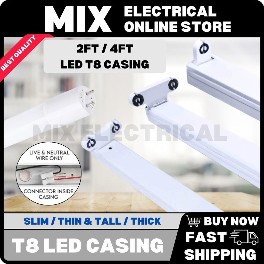 Thin/Thick Led Casing (4ft & 2ft) (Single/Double) (Slim/Tall) (Thin ...