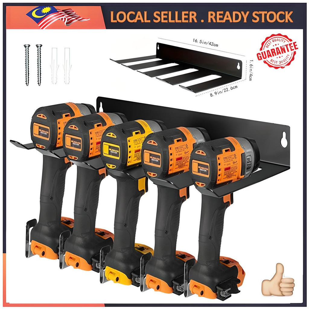 Drill Holder Power Tool Rack Cordless Organizer Electric Wall Mounted ...