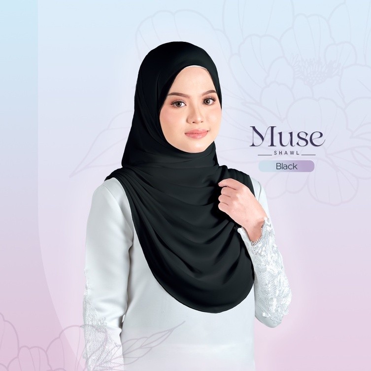 SHAWL NIKAH TUNANG CURVE Drape flowy (Lucy & Muse) Real Color OFFWHITE ...