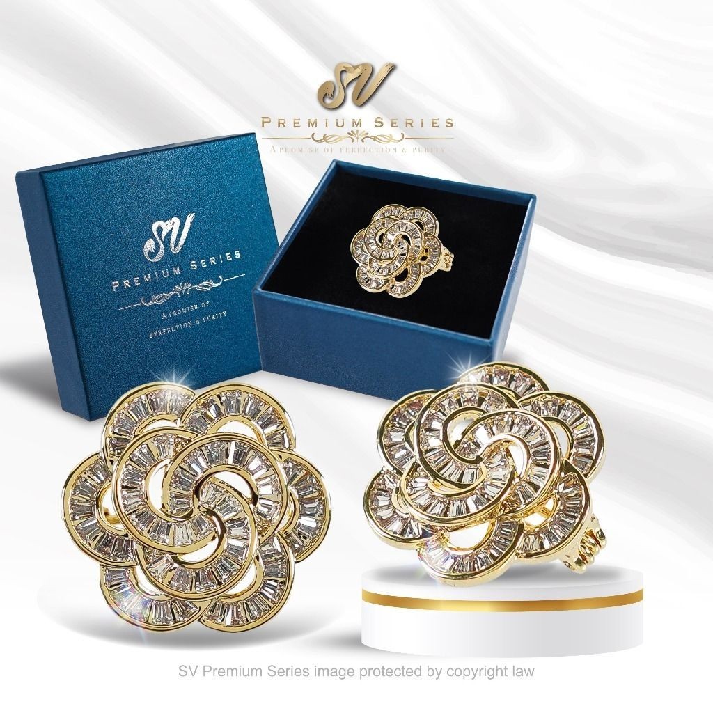 Sv Premium Austria Flower Brooch Pin Tudung Dagu Bunga Flora Fashion ...