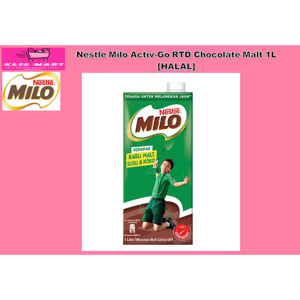 Nestle Milo Activ-Go RTD Chocolate Malt 1L [HALAL] | Shopee Malaysia