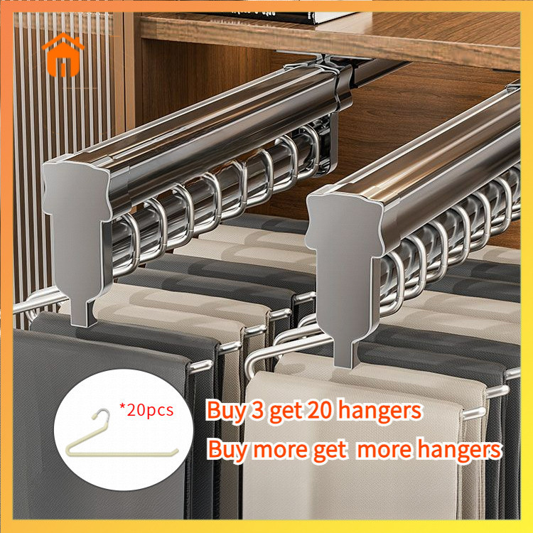 clothes rack pull out rack retractable hanger rack wardrobe organizer ...