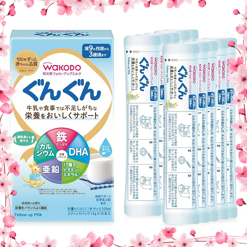 Wakodo Follow-Up Milk "Gun Gun" - Baby Formula with Iron, Calcium, and ...