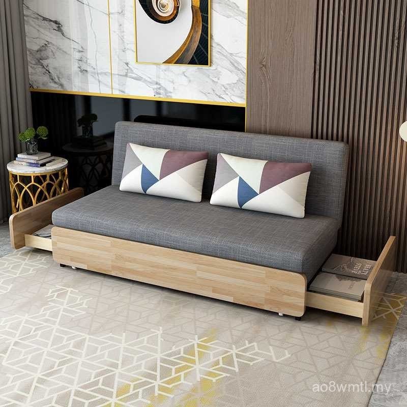 S Katil Sofa Kayu Pepejal Boleh Dilipat 1.8m Penggunaan Dwi untuk Ruang ...