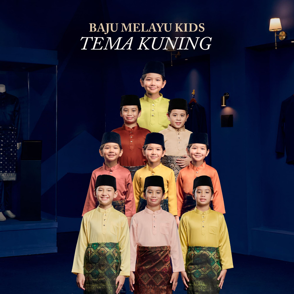 Tema Kuning / Oren - Baju Melayu Kids Bulan Bintang HQ 2025 (NEW ...