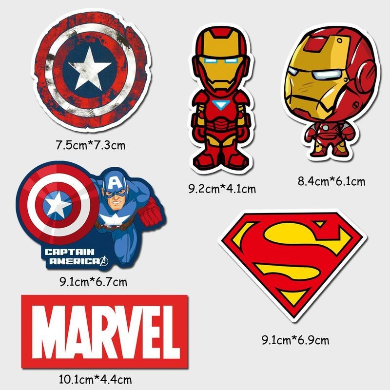 Marvel dc Iron Man Captain America Superman Laptop Luggage Sticker ...