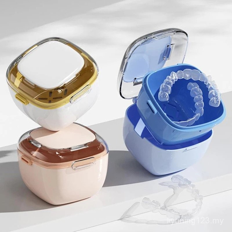 Portable Mouth Guard Box Retainer Case Oral Cleaning False Teeth ...