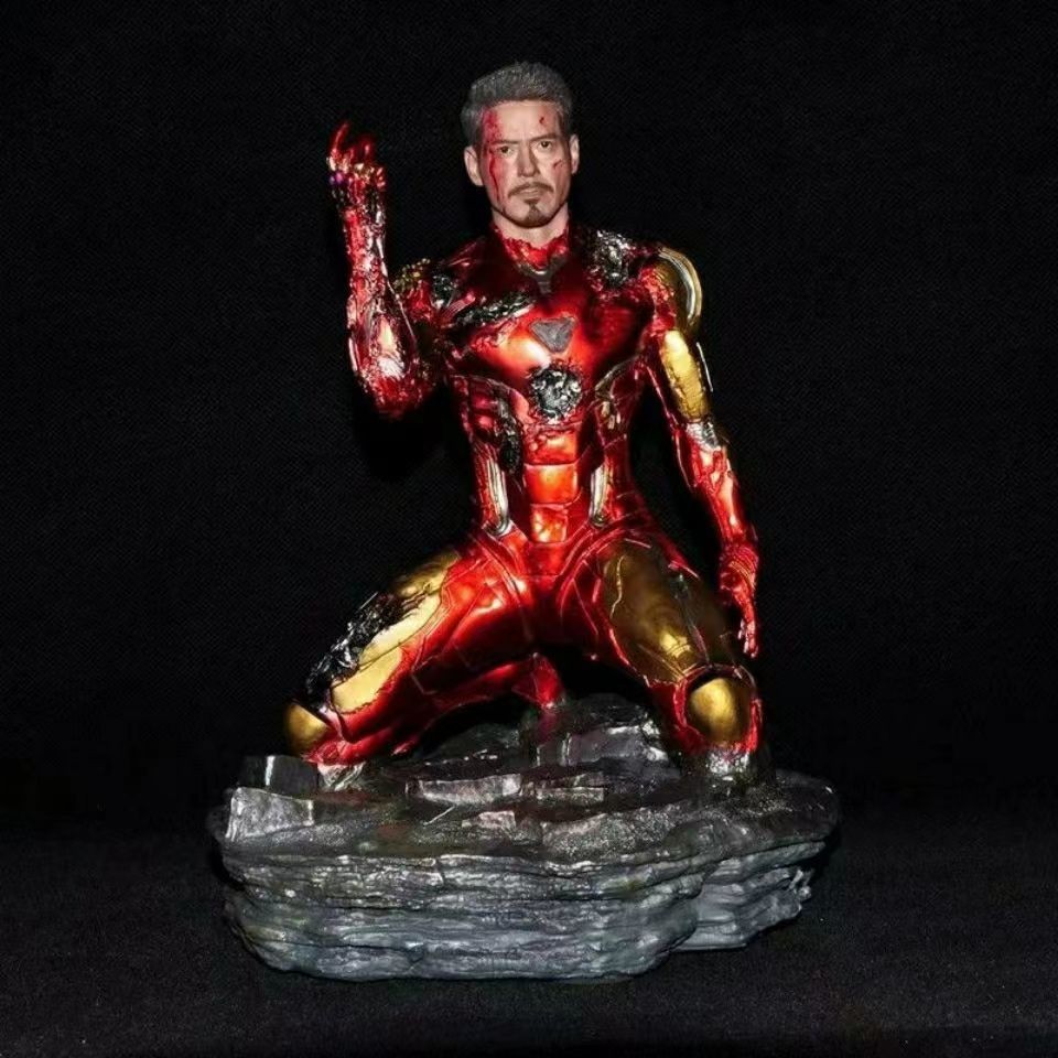 Domestic Avengers Endgame GK Iron Man Kneeling MK85 Finger Statue ...