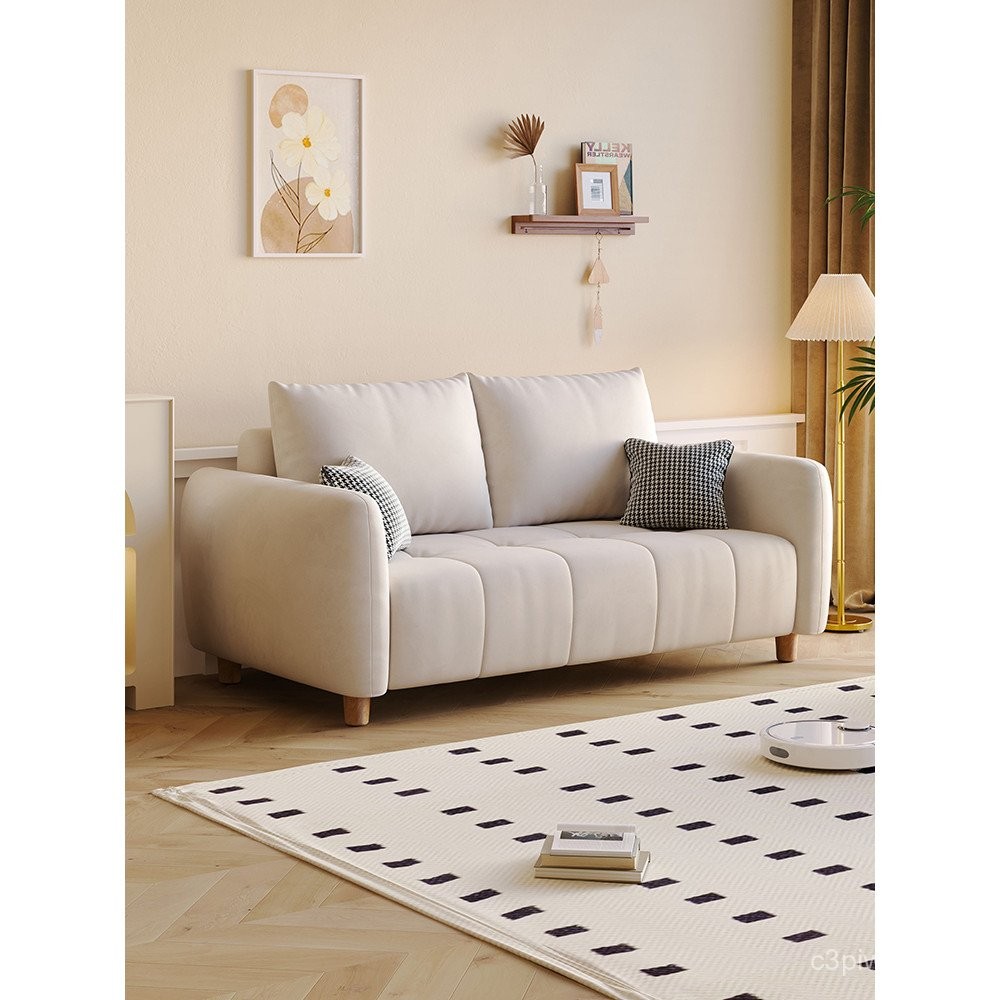 Gaya berkrim sofa kain ruang tamu Nordic sederhana 2025 gaya baru ...