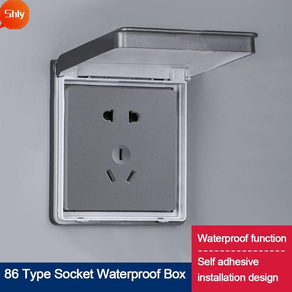 SHLY Socket Waterproof Box, Self-Adhesive 86 Type Switch Protective ...