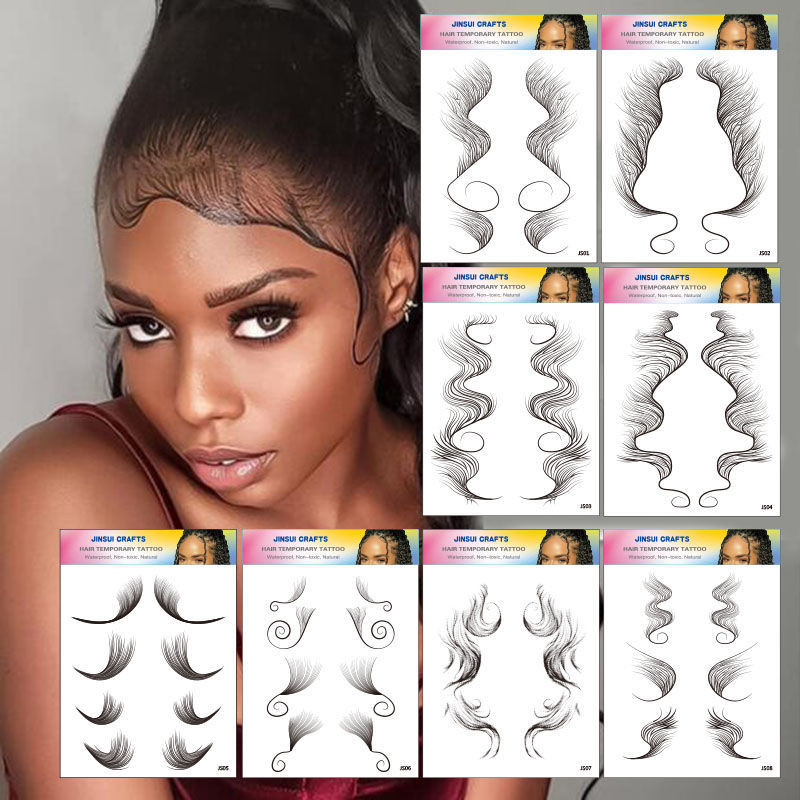 European American cos Makeup Forehead Hairline Stickers Sideburns ...