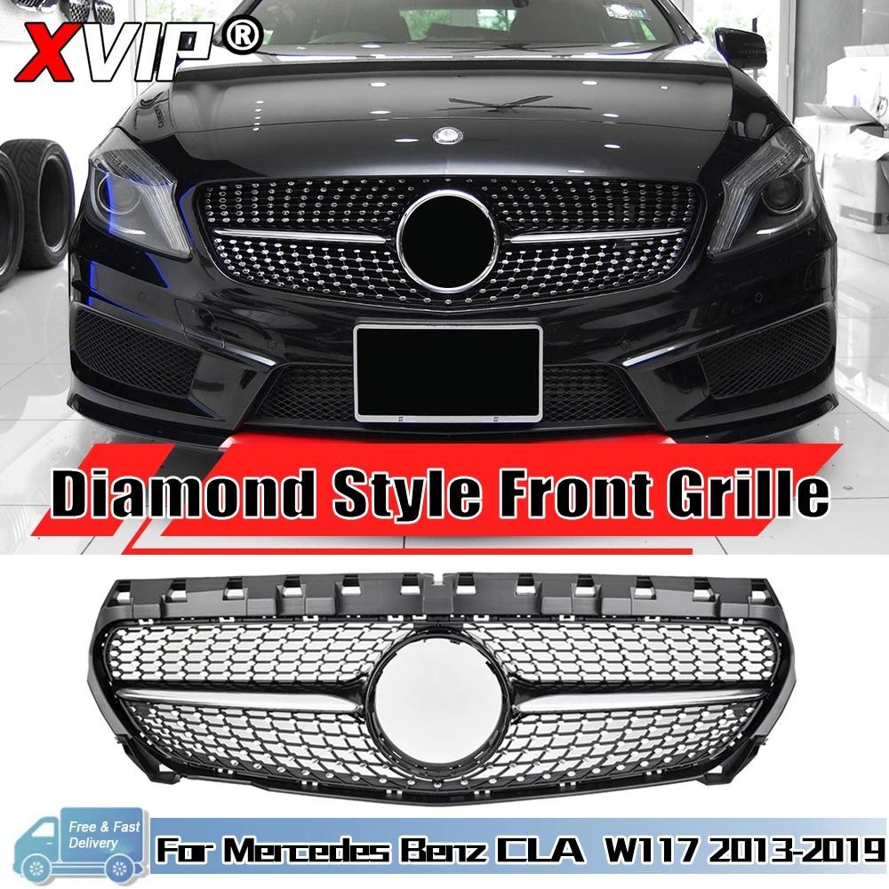 Chrome Silver Diamonds Style Front Bumper Grille For Mercedes Benz CLA ...