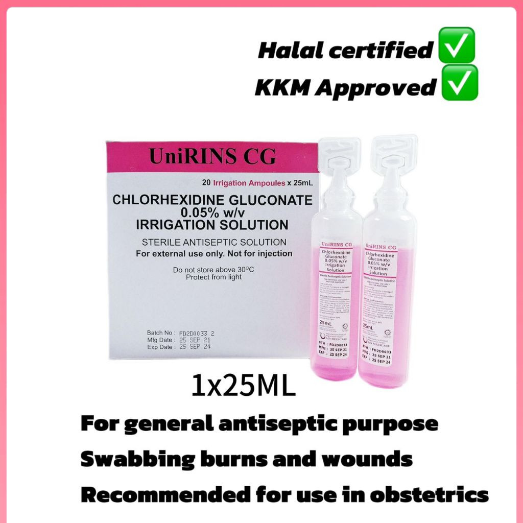 UniRINS CG - Chlorhexidine Gluconate 0.05% w/v Irrigation Solution 25ML ...