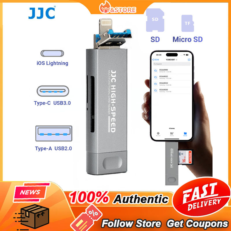JJC SD Card Reader OTG For Smart Phone iOS Lightning Android Type-C USB ...