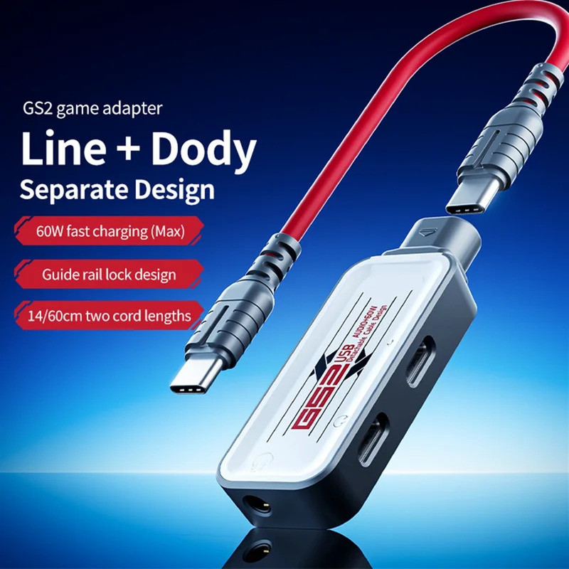 GS2 3-In-1 Mobile Phone Tablet Adapter 60W Fast Charging and Audio ...