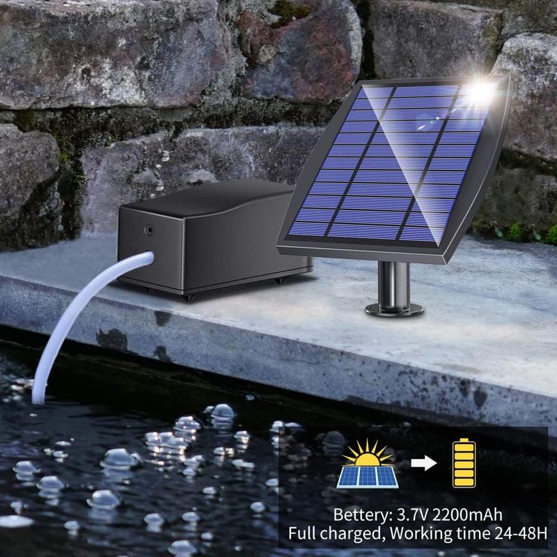 Fish Tank Aerator Oxygen Pump Solar Aerator With Three Modes Portable ...