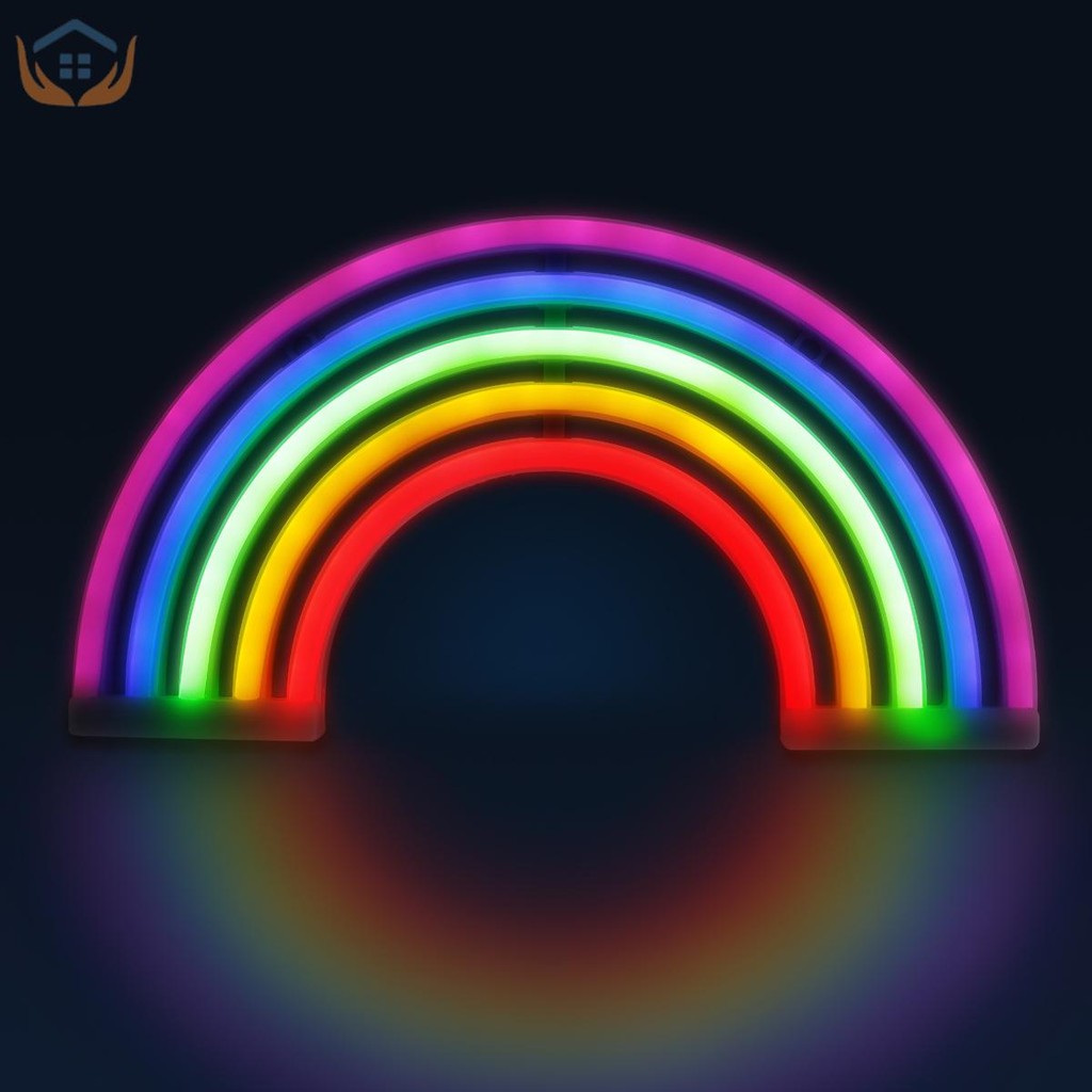 Rainbow Neon Light USB/Battery Powered Rainbow Neon Sign Cute Colorful ...