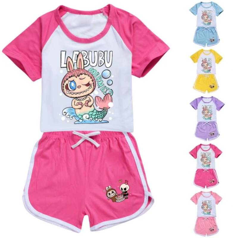 Popmart clothes Labubu shirt and shorts set for kids S9 | Shopee Malaysia