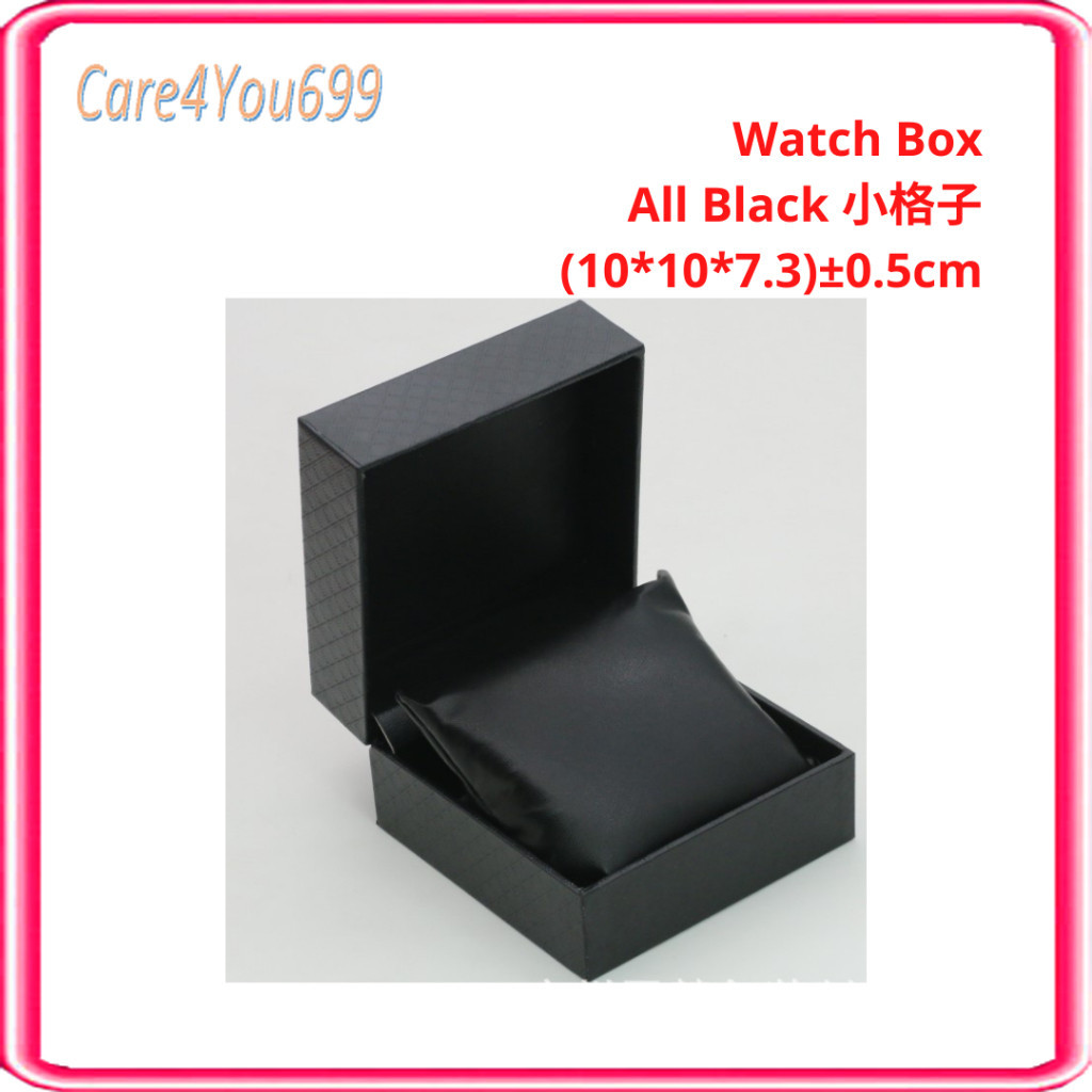 Watch Box All Black Luxury Watch Gift Box Package Gift Kotak Jam Tangan ...
