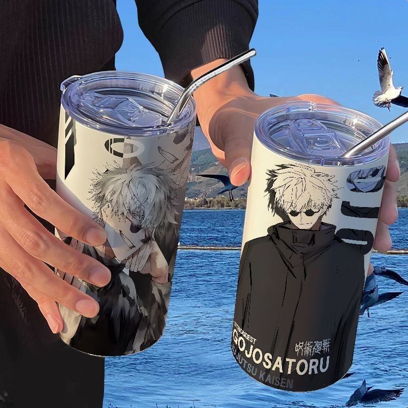 Gojo Satoru Jujutsu Kaisen Thermos cup with straw coffee mug and ...
