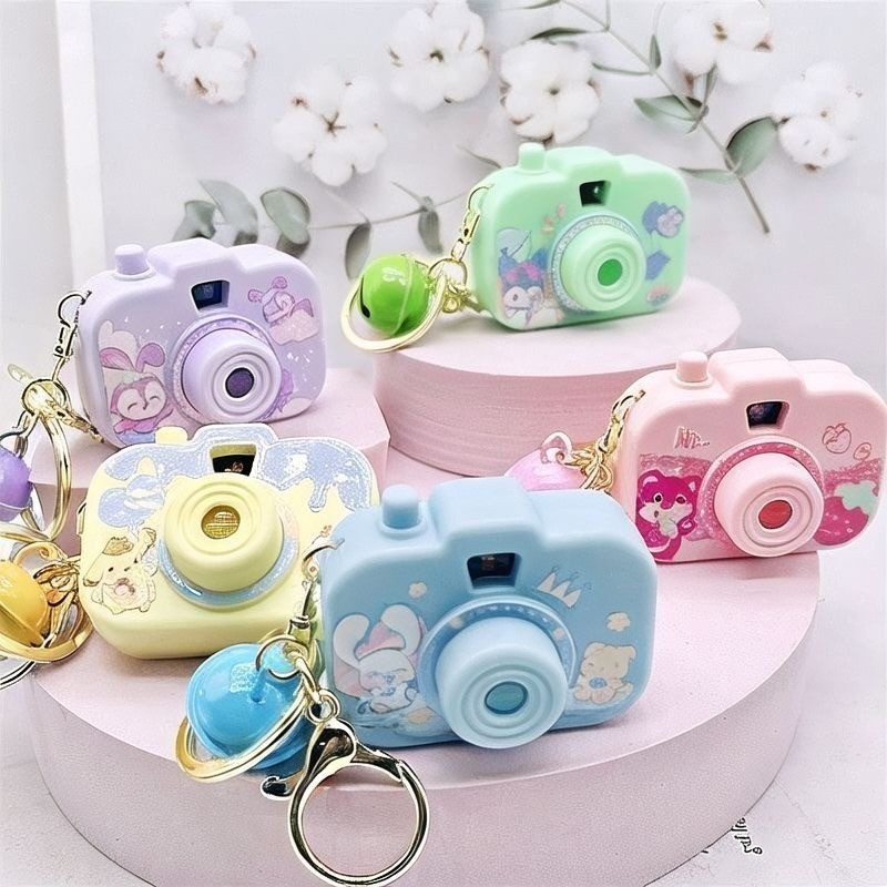 Sanrio Keychain Cinnamoroll Kuromi Cartoon Projector Key Chain Pendant ...