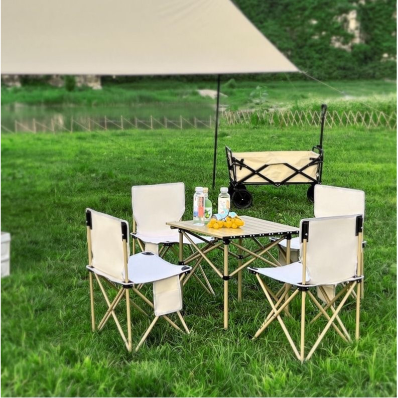 Picnic Table Meja lipat Folding Table With Chair 7 piece Set Foldable ...