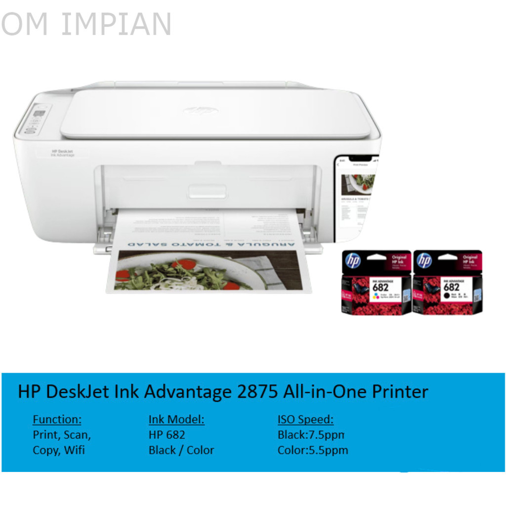 HP DeskJet Ink Advantage 2875 All-in-One Printer | Shopee Malaysia