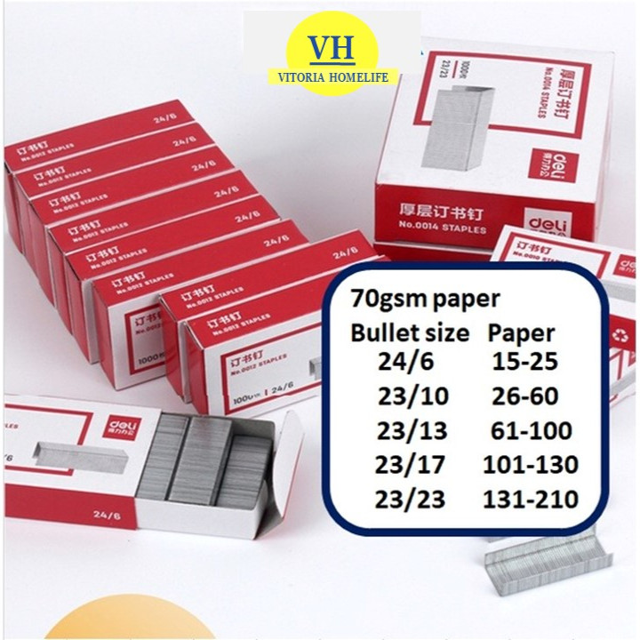 DELI Staples Stapler Bullet Dawai Kokot Ubat stapler bullet stainless ...