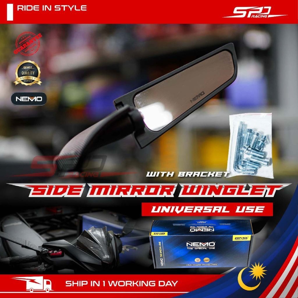 Spoin Winglet Side Mirror With All Needed Bracket & Screw NEMO For ...