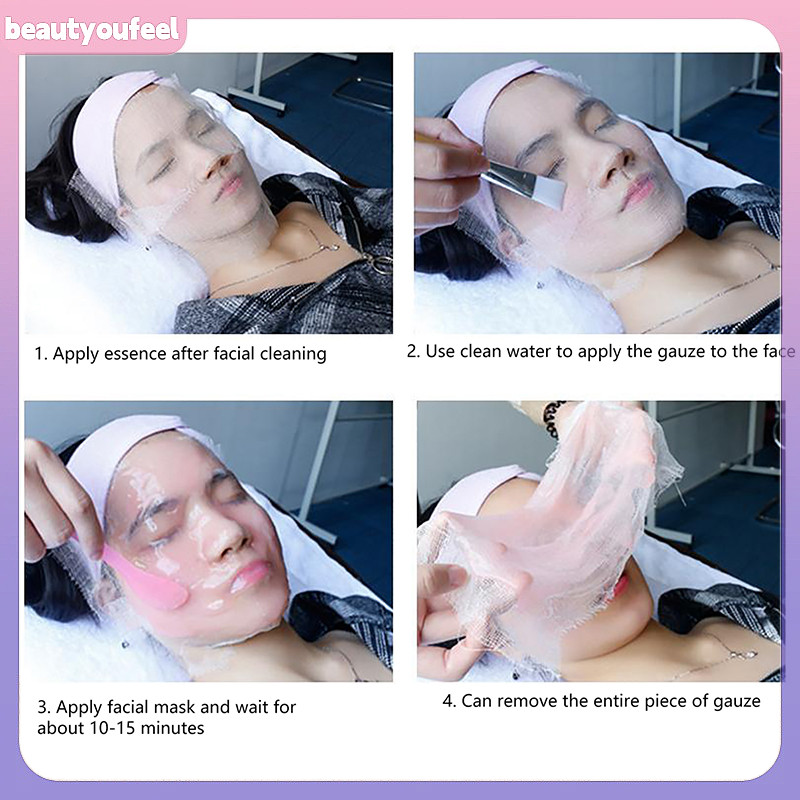Beautyoufeel 50/100pcs Disposable Spa Face Gauze Mask Paper Sheet ...