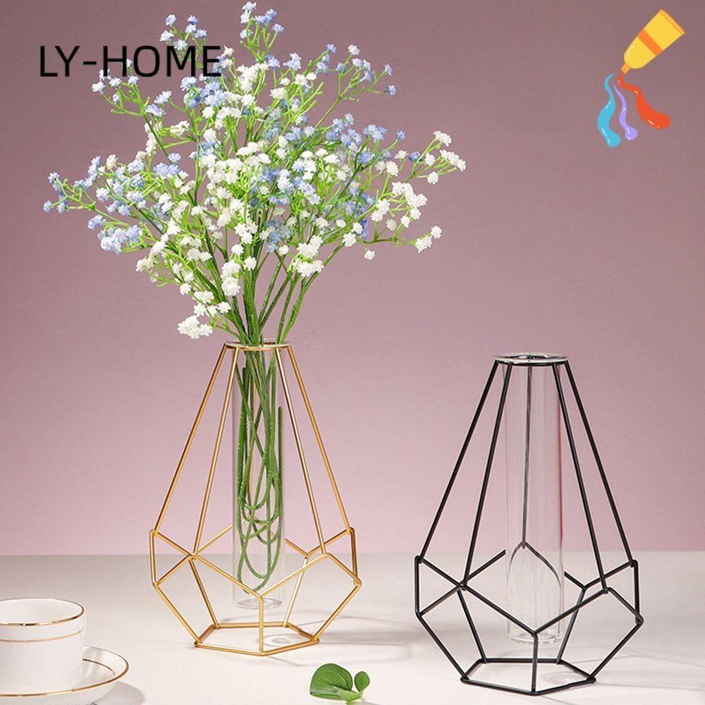 LY-HOME Iron Art Vase Nordic Styles Terrarium Metal Holder Desktop ...