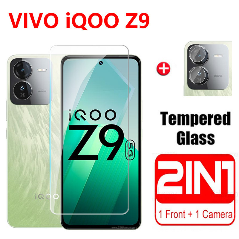 iQOO Z9 4G 5G 2024 Screen Protector 2in1 Full Cover Protective Tempered Glass For iQOOZ9 Z 9 ...