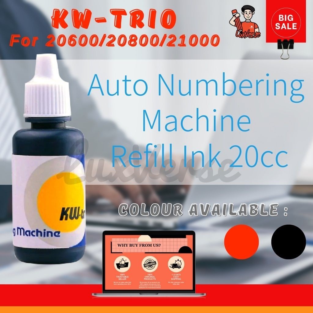 KW-TRIO Refill Ink 20cc for Automatic Numbering Machine 🔥ReadyStock🔥 ...