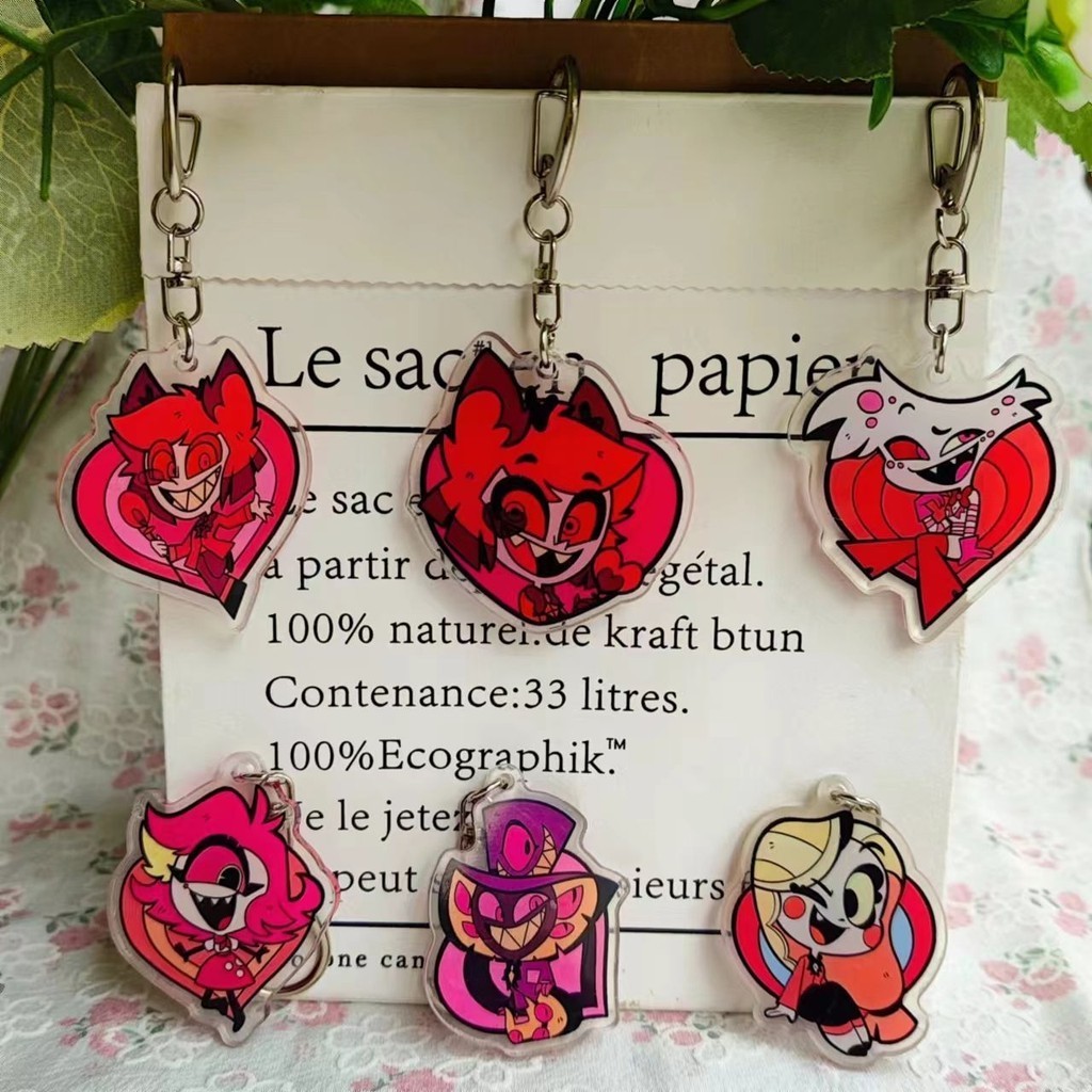 Charlie Morningstar Alastor Anime Keychain Man Helluva Boss Acrylic Key ...