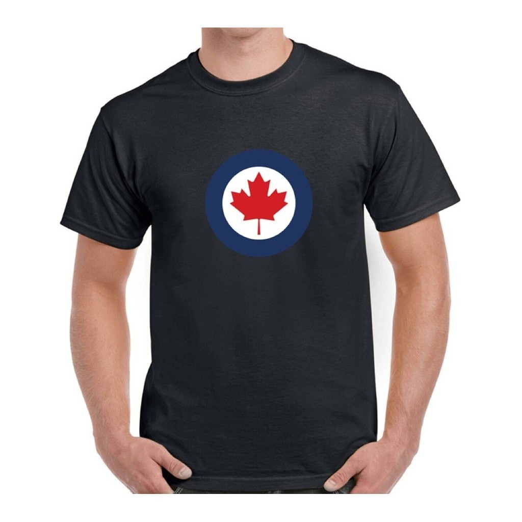 Royal Canadian Air Force Roundel Maple Leaf Military Seal Cotton T ...