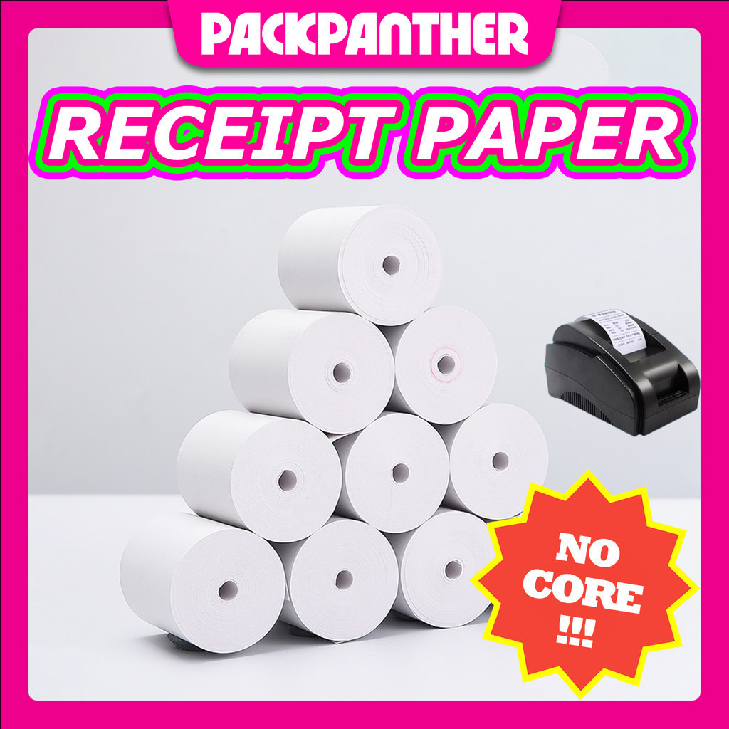 PACKPANTHER Receipt Paper Kertas Resit Roll Coreless Thermal Paper POS ...