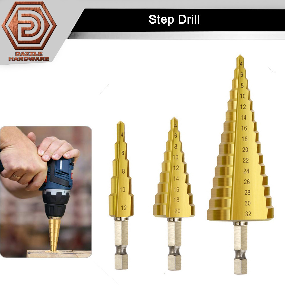 4-12mm 4-20mm 4-32mm Step drill HSS steel step drill cone cut drill ...