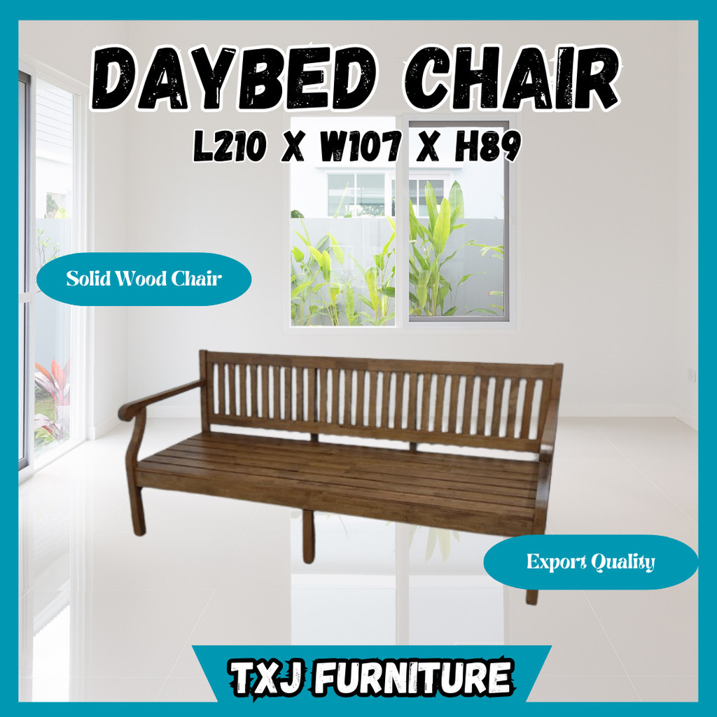 TXJ 908 DayBed Chair Full Solid Wood Murah Cantik Moden Kerusi Panjang ...