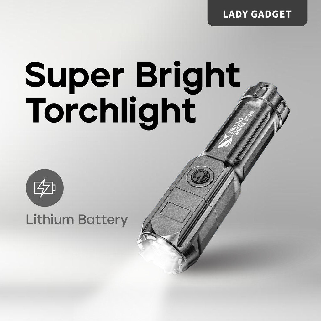 Flashlight Touch Light Torchlight Lampu Suluh Terang Super Bright ...