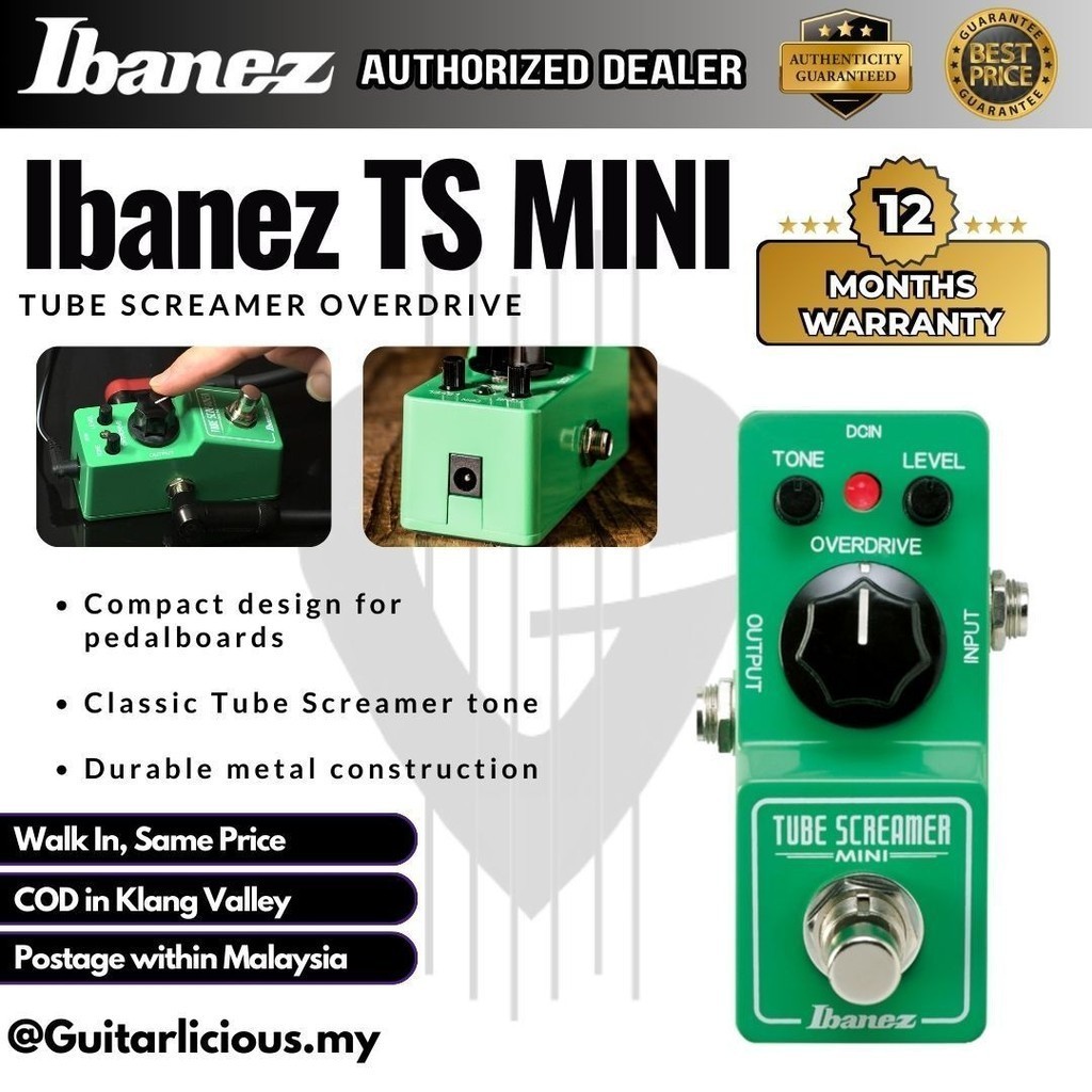 Ibanez TS Mini Tube Screamer Mini Overdrive Pedal ( TS-MINI / TSMINI ...