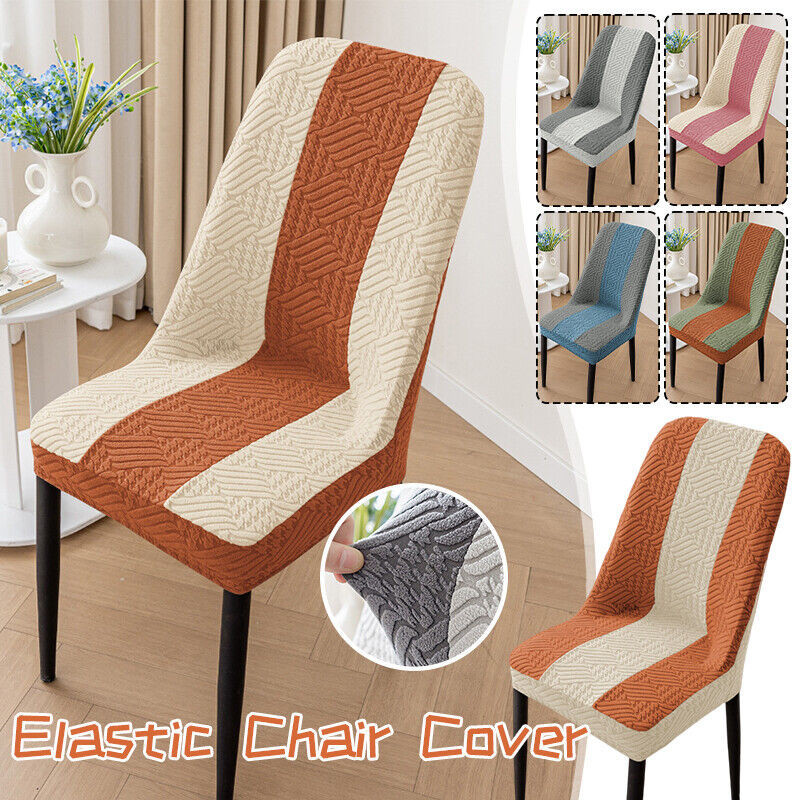 Jacquard Velvet Dining Chair Cover High Back Armchair Covers Elastic ...