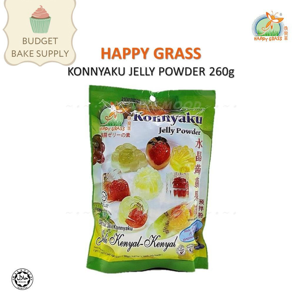 HAPPY GRASS Konnyaku Jelly Powder 280g Agar-Agar Pudding Serbuk Jeli Konnyaku Original [HALAL ...