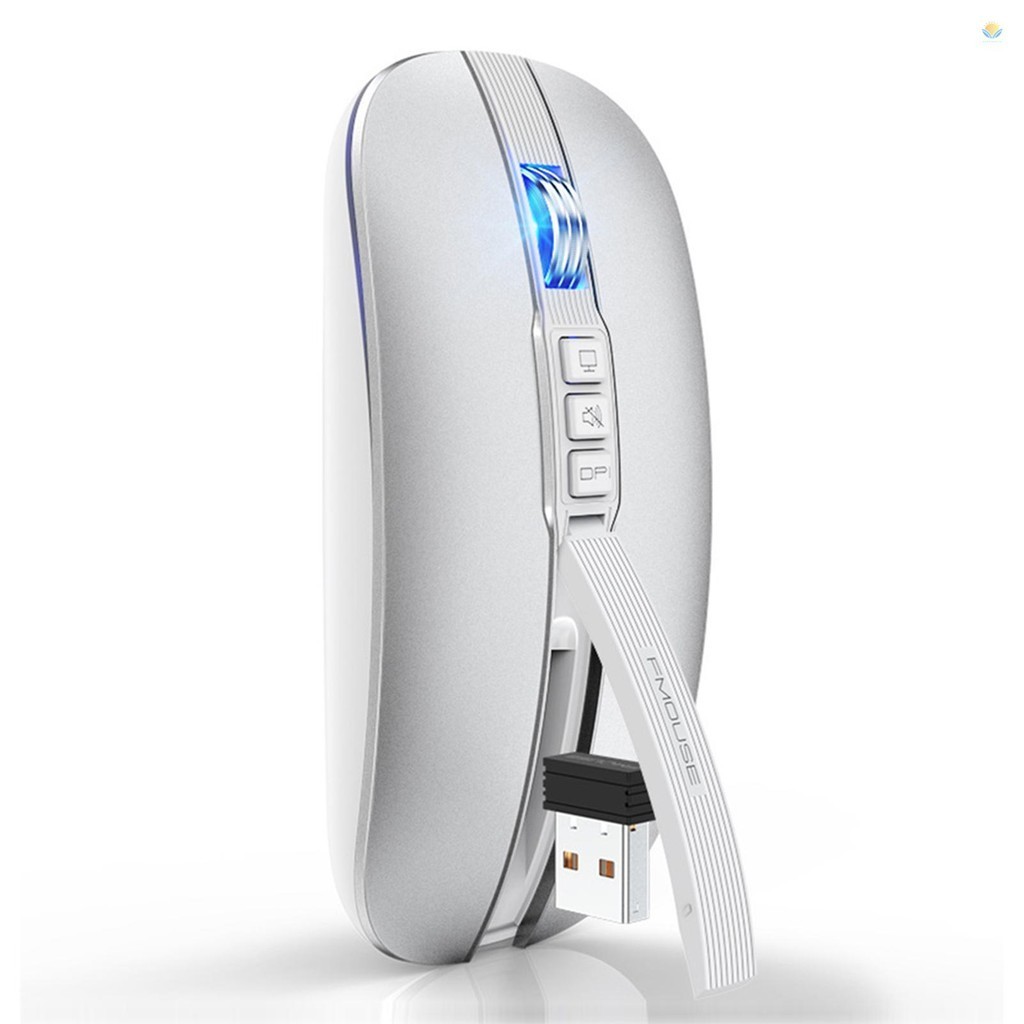 FMOUSE M113 Mouse 2.4G Wireless BT5.1 Slim Rechargeable Slience Mouse ...