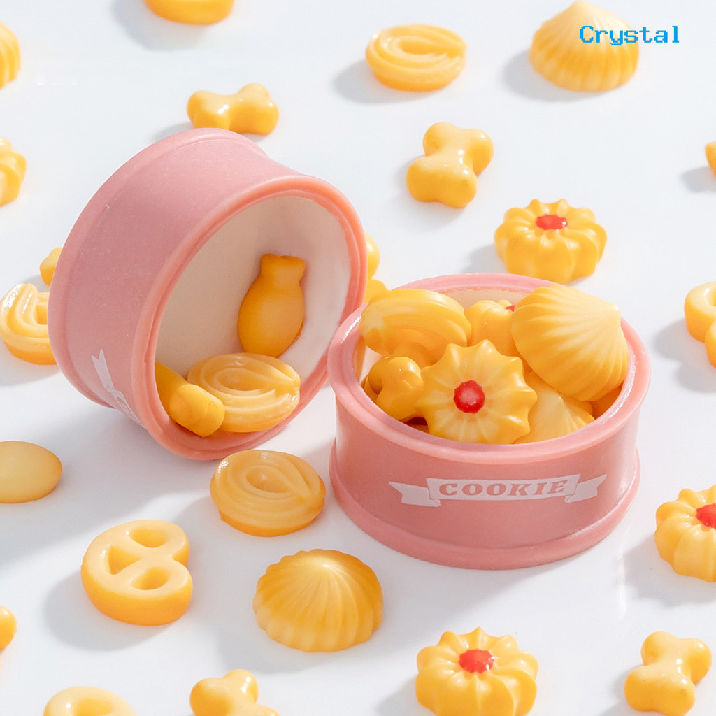 CRY 1 Set Miniature Cookie Jar Mini Butter Cookies Model Figurine Resin ...