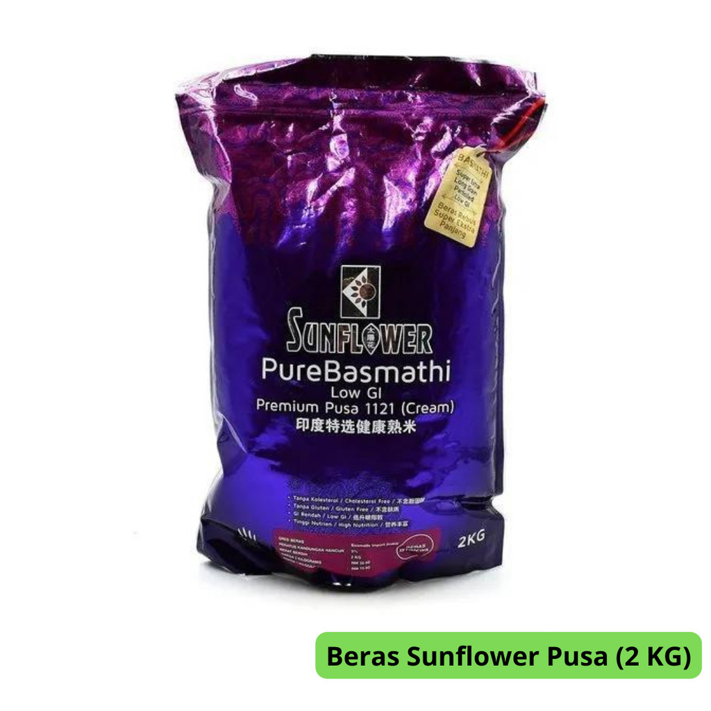 Beras Sunflower Pusa (2 KG) SUNFLOWER PURE BASMATI PUSA1121 CREAM ...